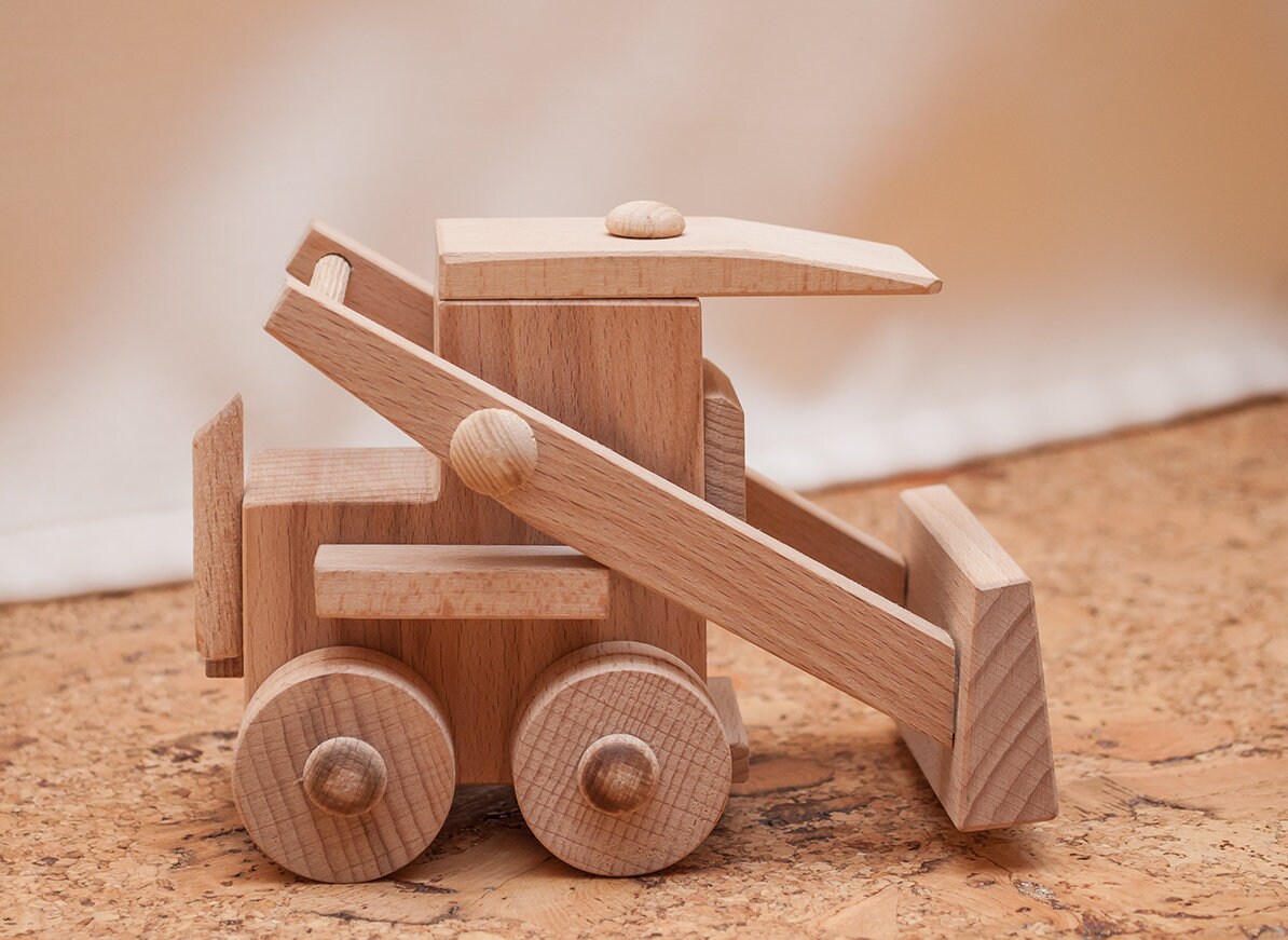 Eco Toy. Wooden Bulldozer. Wooden Toy. Wooden Tractor. Baby Gift ...
