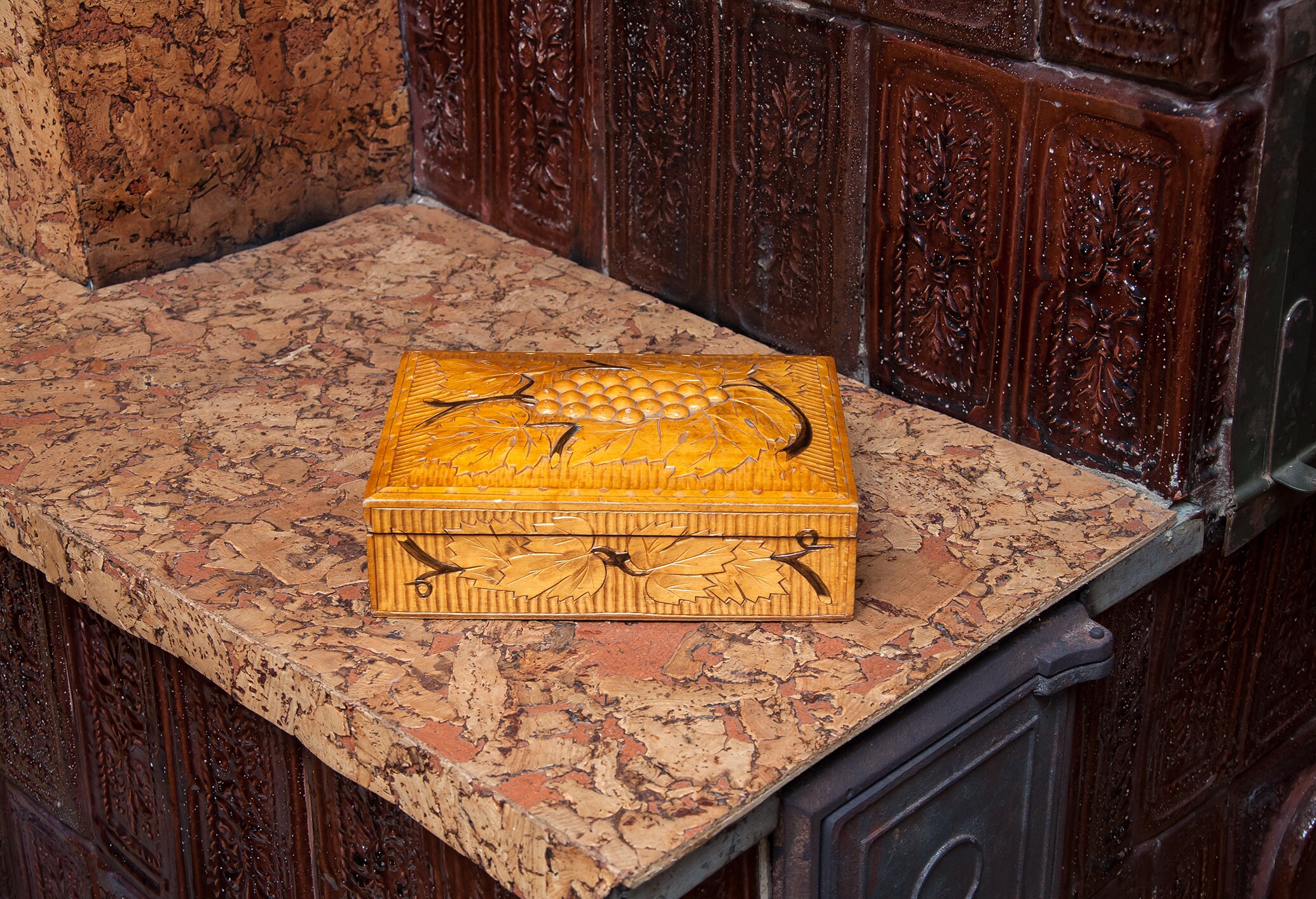 Wooden Casket Vintage Casket Casket With Grapes Jewelry - Etsy