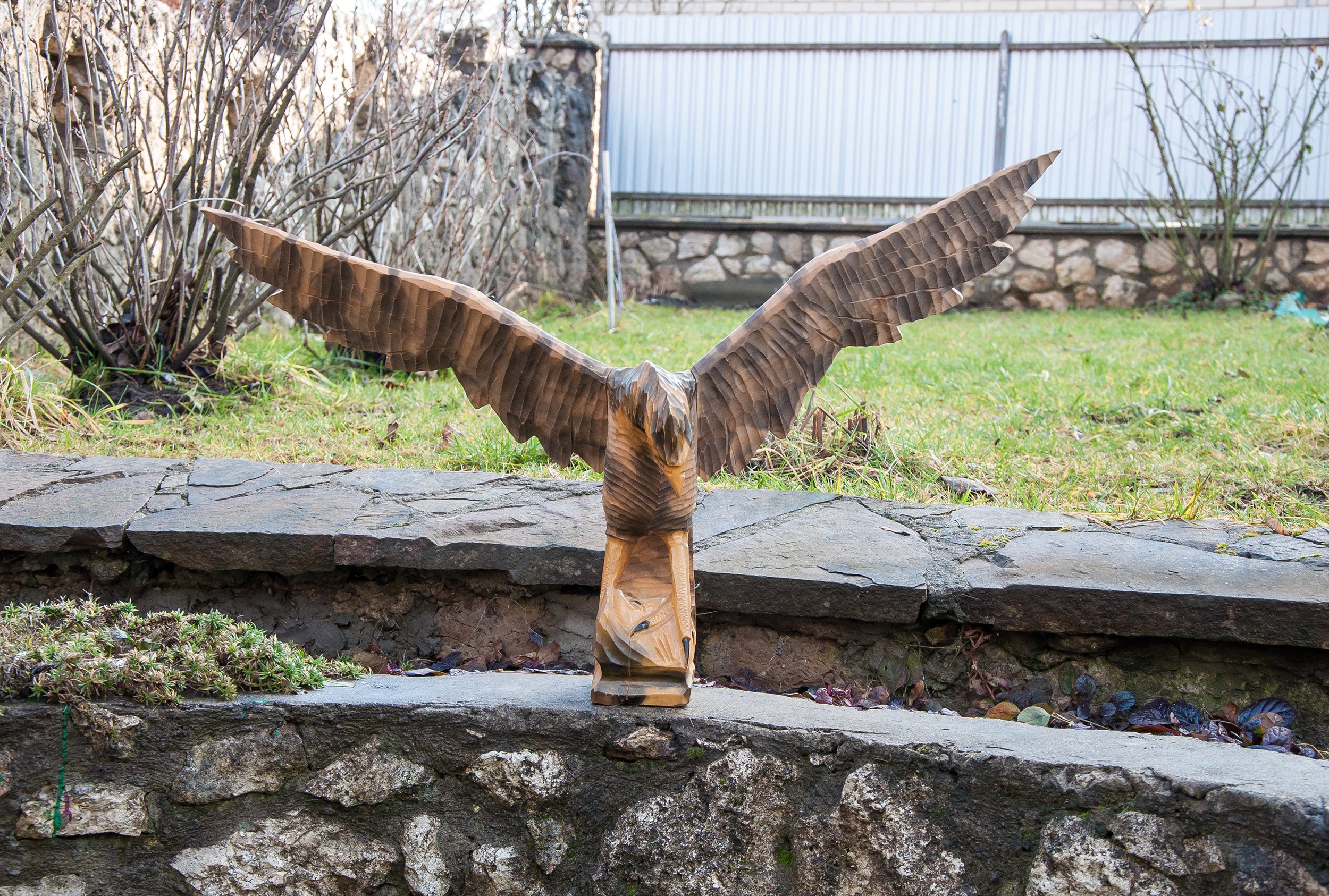 Big Wooden Eagle Statue. Vintage Eagle Figure. Wood Eagle - Etsy