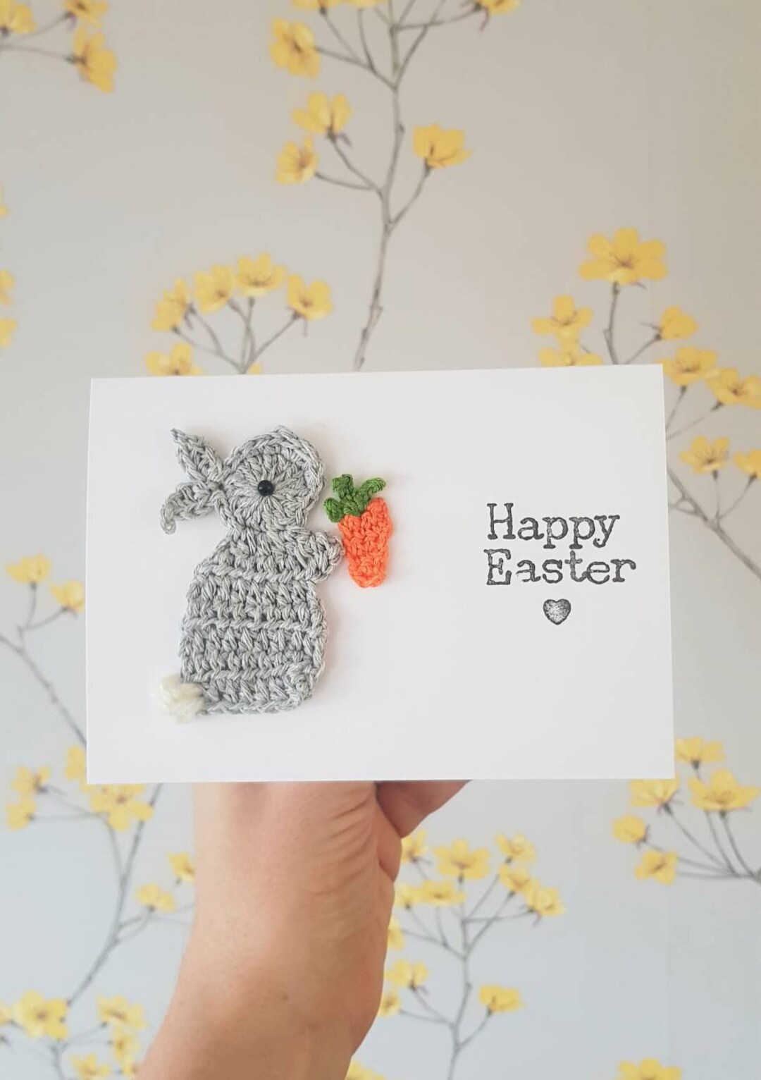 Personalised Handmade Easter Bunny Crochet Card, Cute Easter Card ...