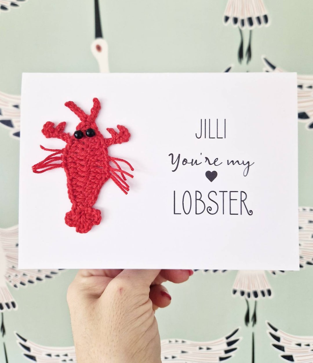 Personalised Handmade Lobster Card, You're My Lobster Card, Lobster ...