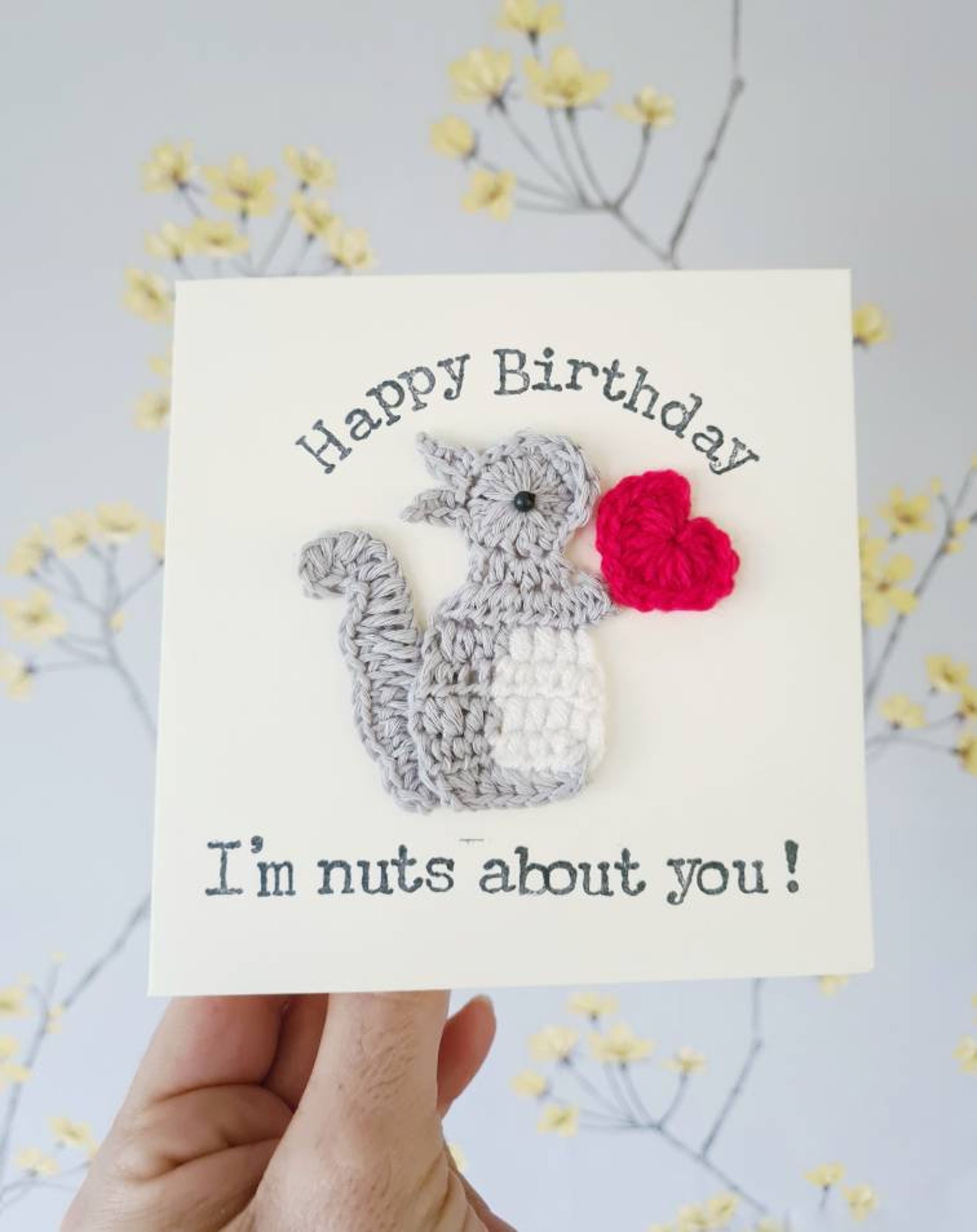 Personalised Handmade Squirrel Valentine Card Quirky | Etsy