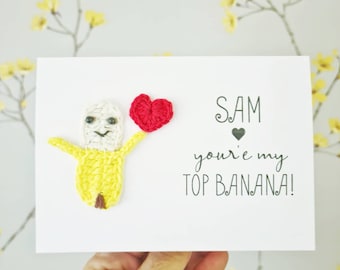 INSTANT DOWNLOAD Banana Card Printable Romantic Card - Etsy