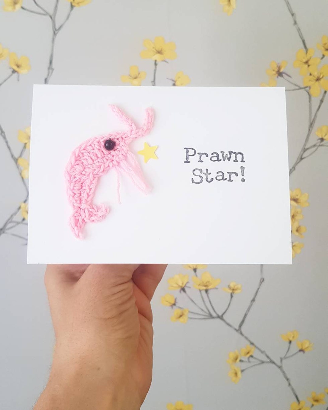 Handmade Prawn Crochet Birthday Card, Friend Birthday Card, Prawn ...