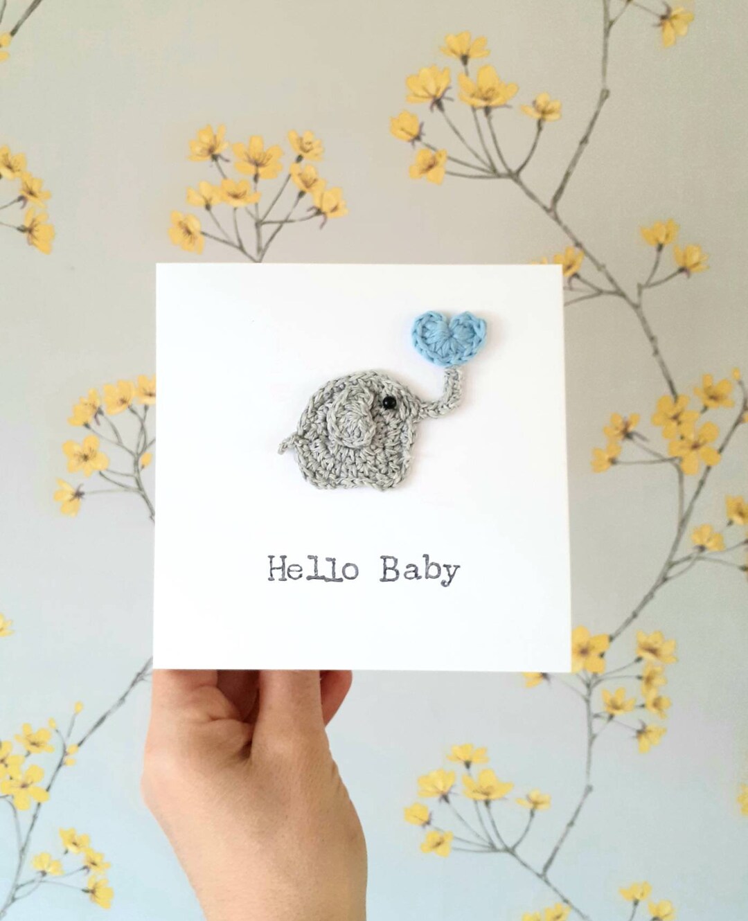 Handmade Elephant New Baby Boy Card, Personalised Baby Card, Baby ...