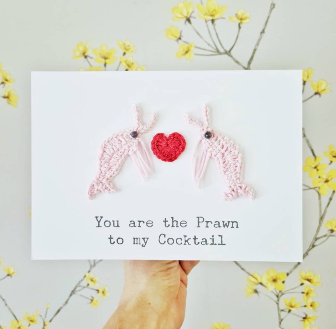 Personalised Anniversary Prawn Card, Prawn Lovers Card, Prawn Valentine ...