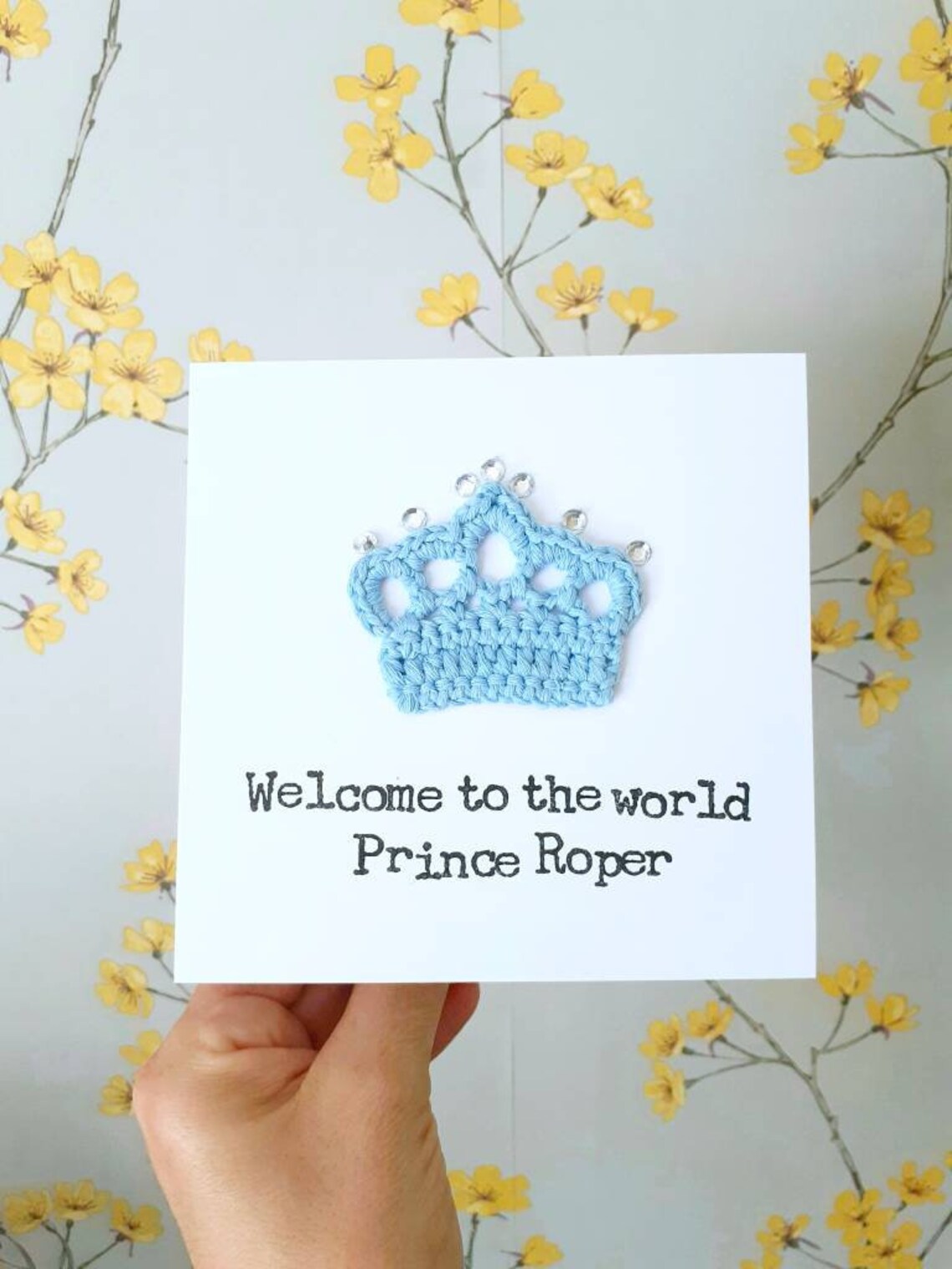 Handmade a Prince is Born Crown Crochet Greeting - Etsy