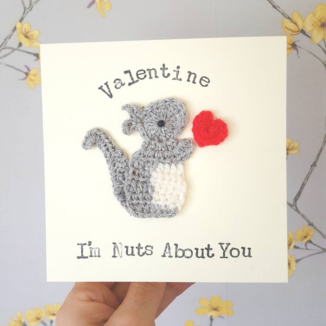 Personalised Handmade Squirrel Valentine Card Quirky | Etsy