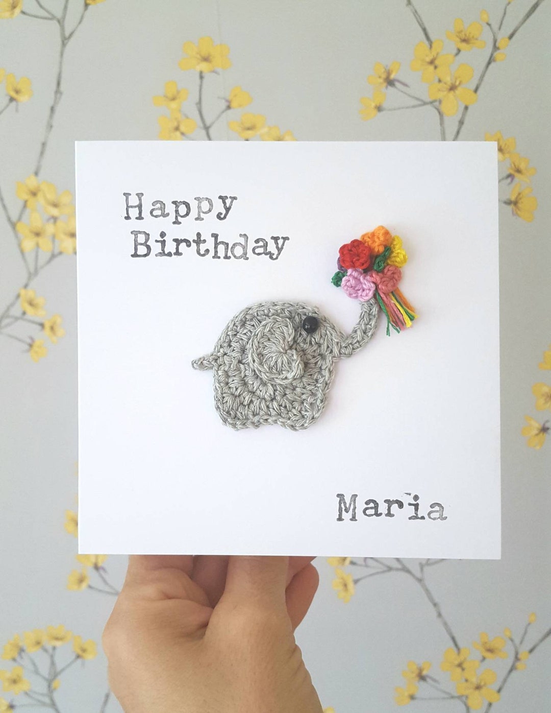 Handmade Elephant Birthday Card Personalised Elephant Card - Etsy