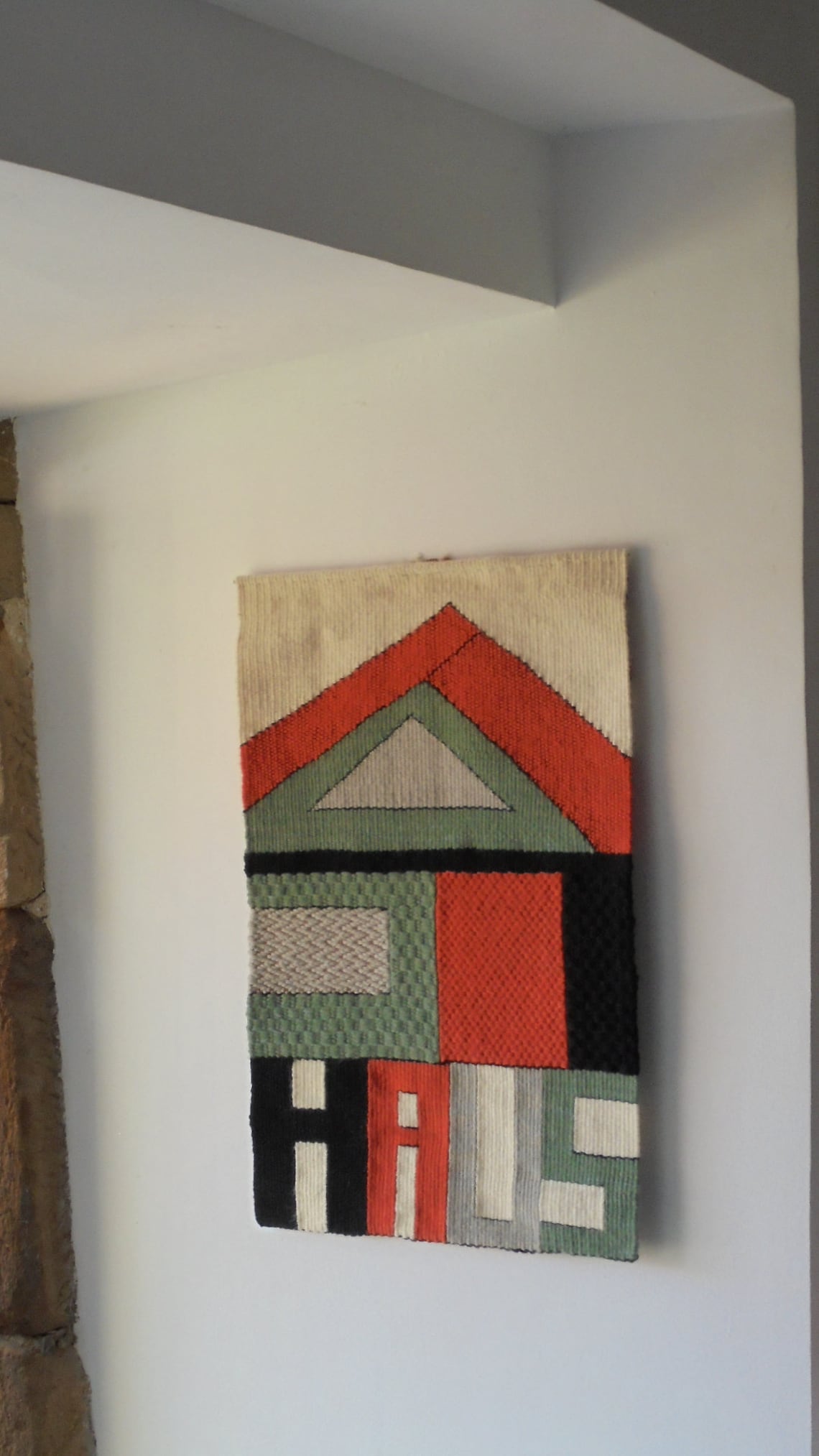 Hand Woven Wall Tapestry. House, Bauhaus - Etsy