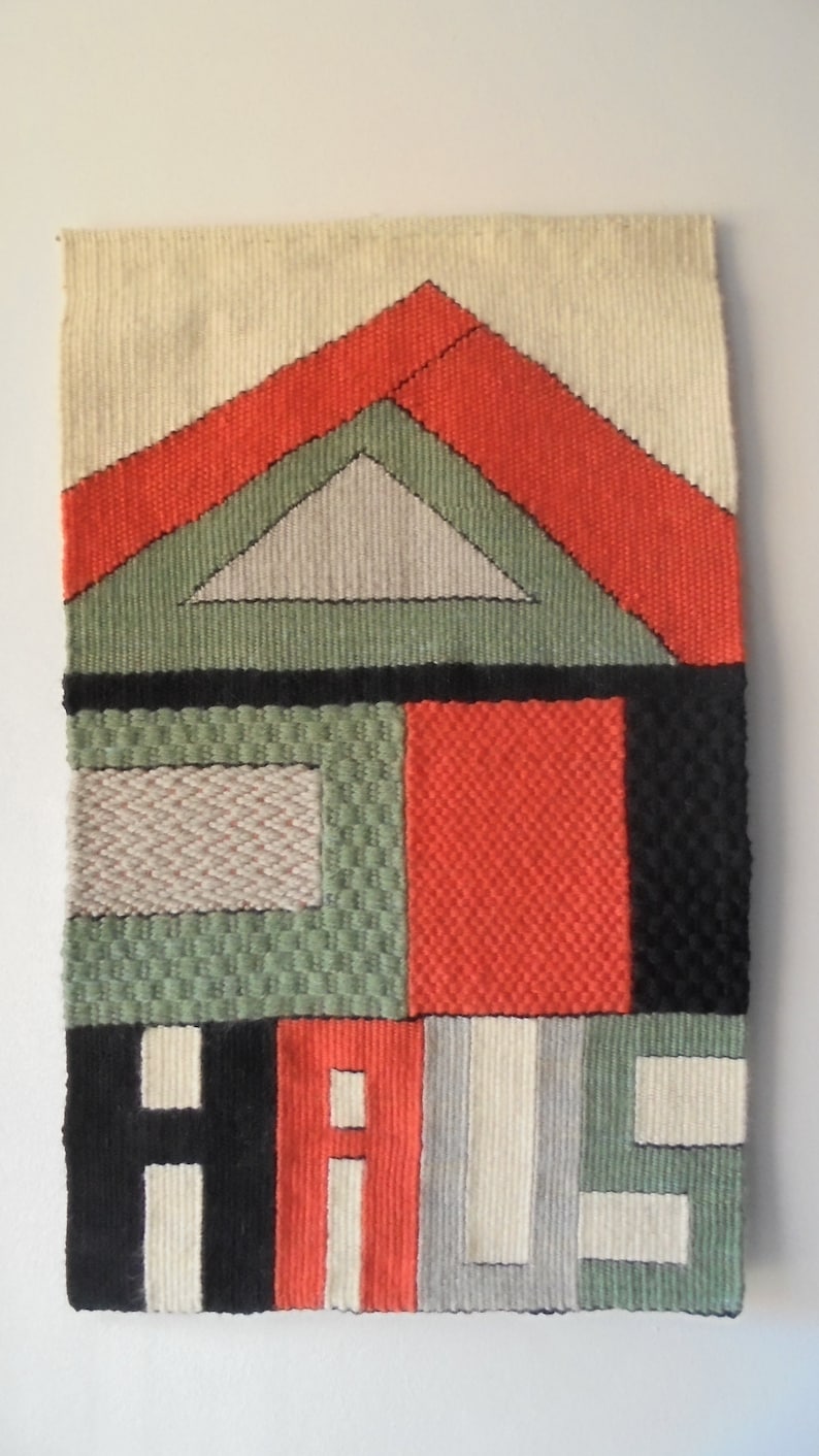 Hand Woven Wall Tapestry. House, Bauhaus - Etsy