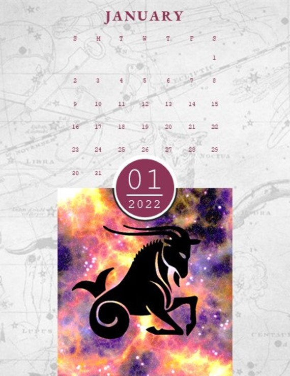 Zodiac Calendar 2022 Desk Calendar With Zodiac Signs Artwork 2022 ...
