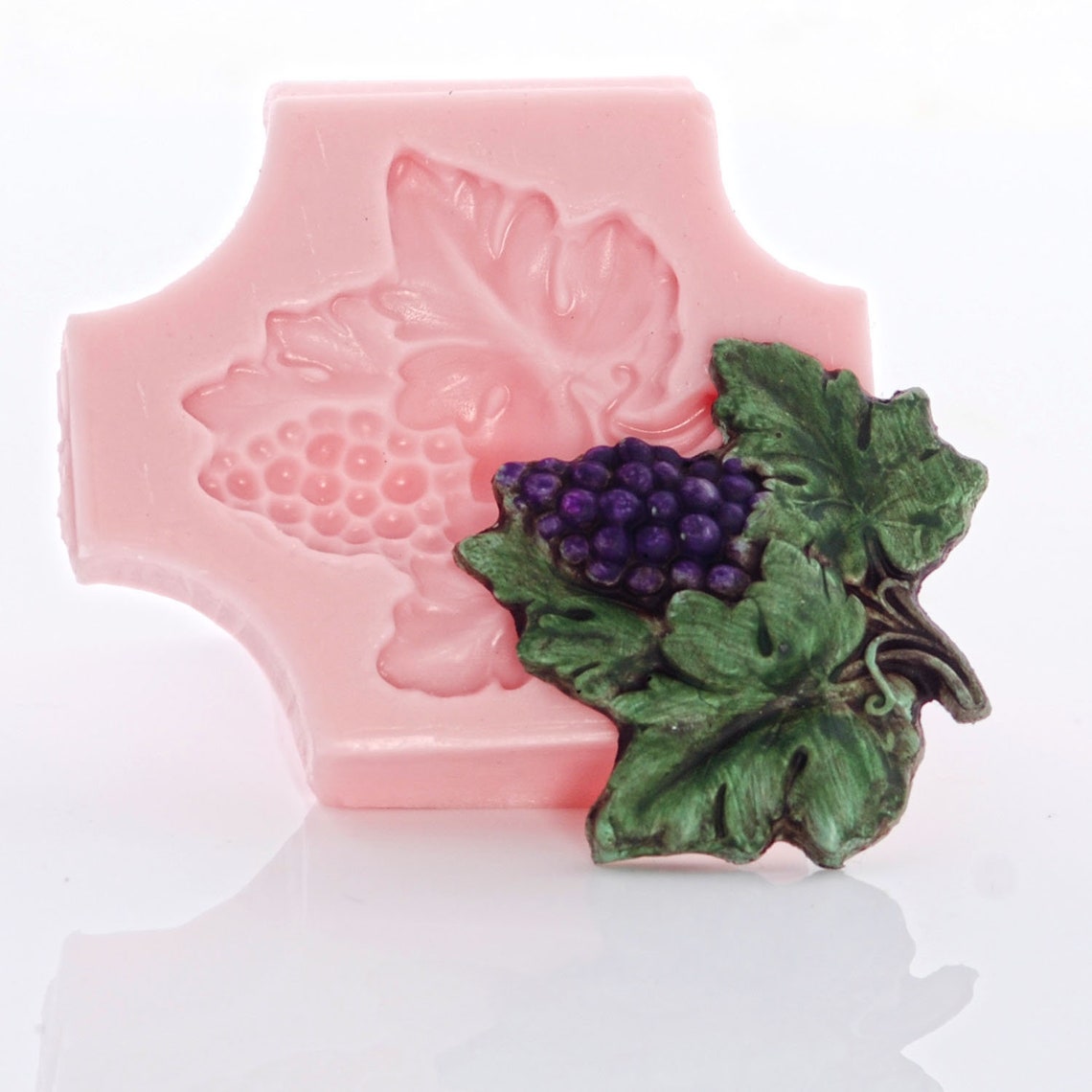 Grape Cluster Leaf Silicone Mold Food Safe Mold Fondant Chocolate Candy ...