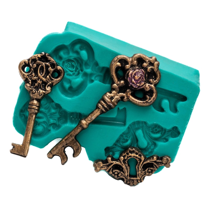 Mold Skeleton Key, Flexible Silicone Mould of Vintage Skeleton Keys ...