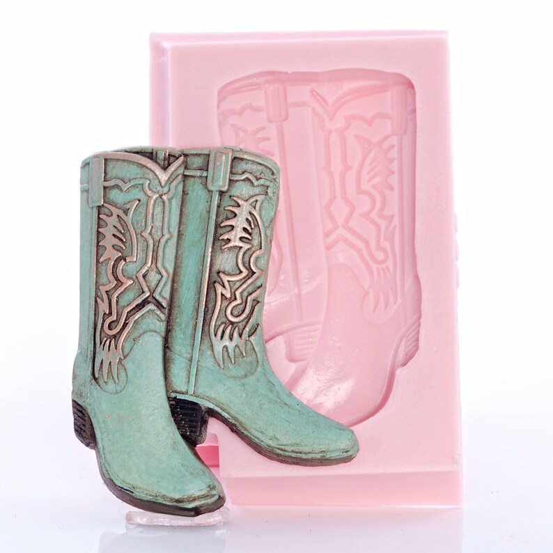 Silicone Mold Cowboy Boot Flexible Silicone Mould Fondant | Etsy