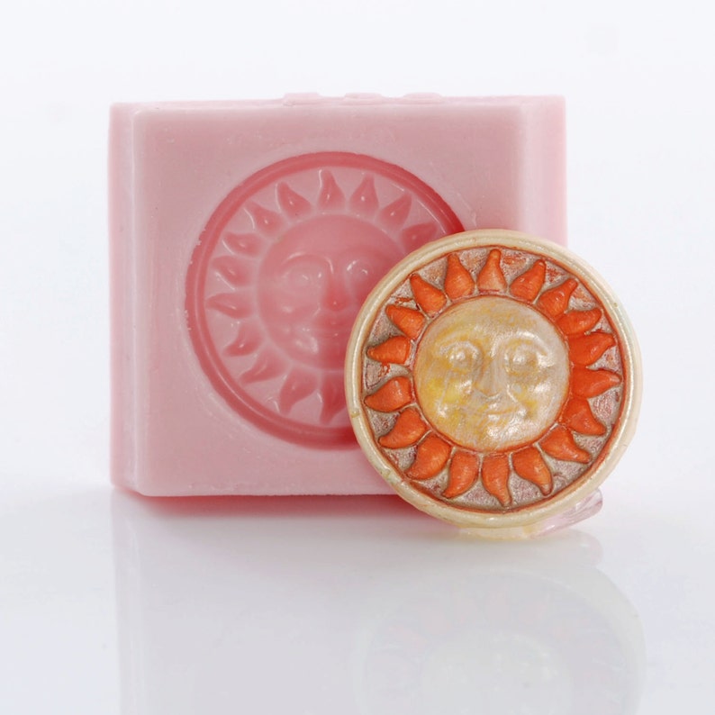 Silicone Mold - Smiling Sun Mold - Sunshine Mold- Sun Face Button Mold ...