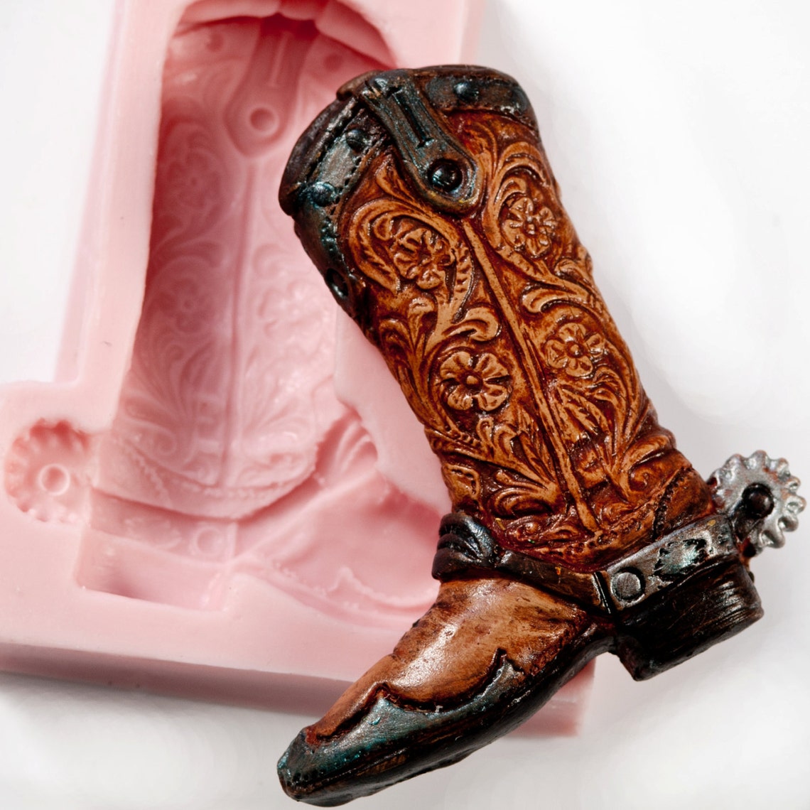 Cowboy Boot Silicone Mold - Fondant, Chocolate Mold - Soap Mold ...