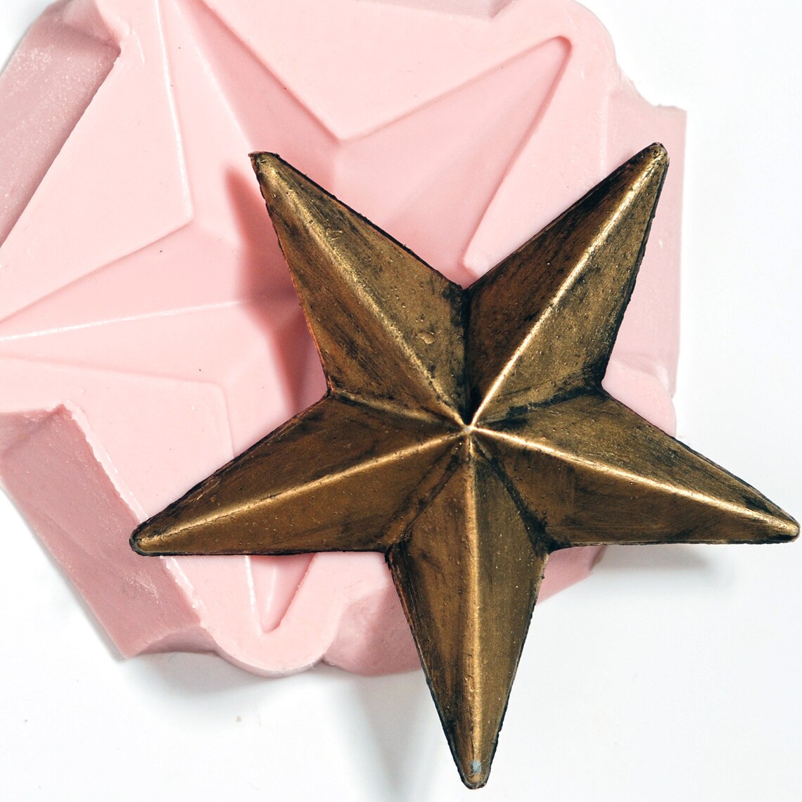 Big Lone Star Silicone Mold Mould Creates Star 97mm in Diameter Soap ...