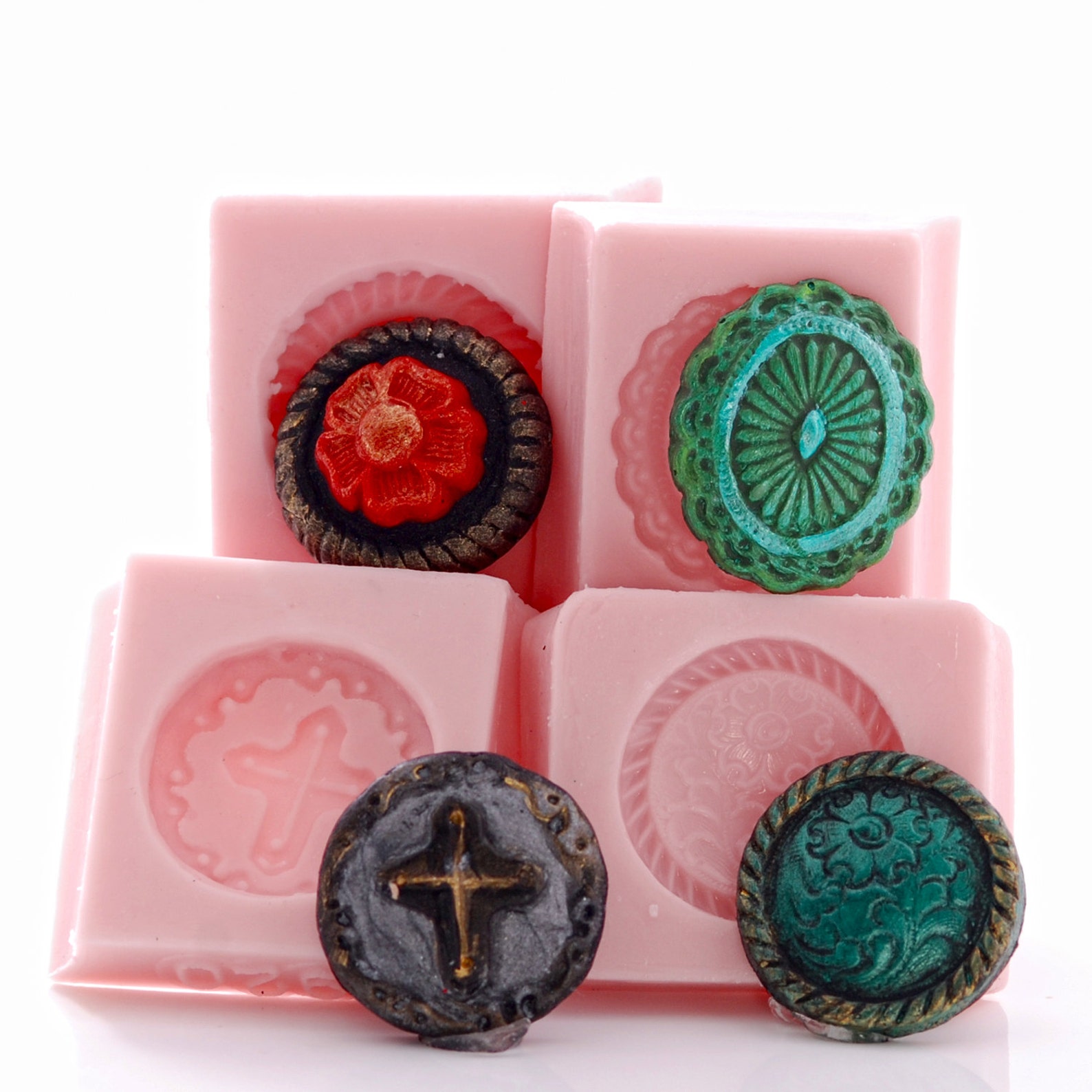 Concho Western Silicone Mould Mold Set 4 Flexible Food Safe Craft Molds ...
