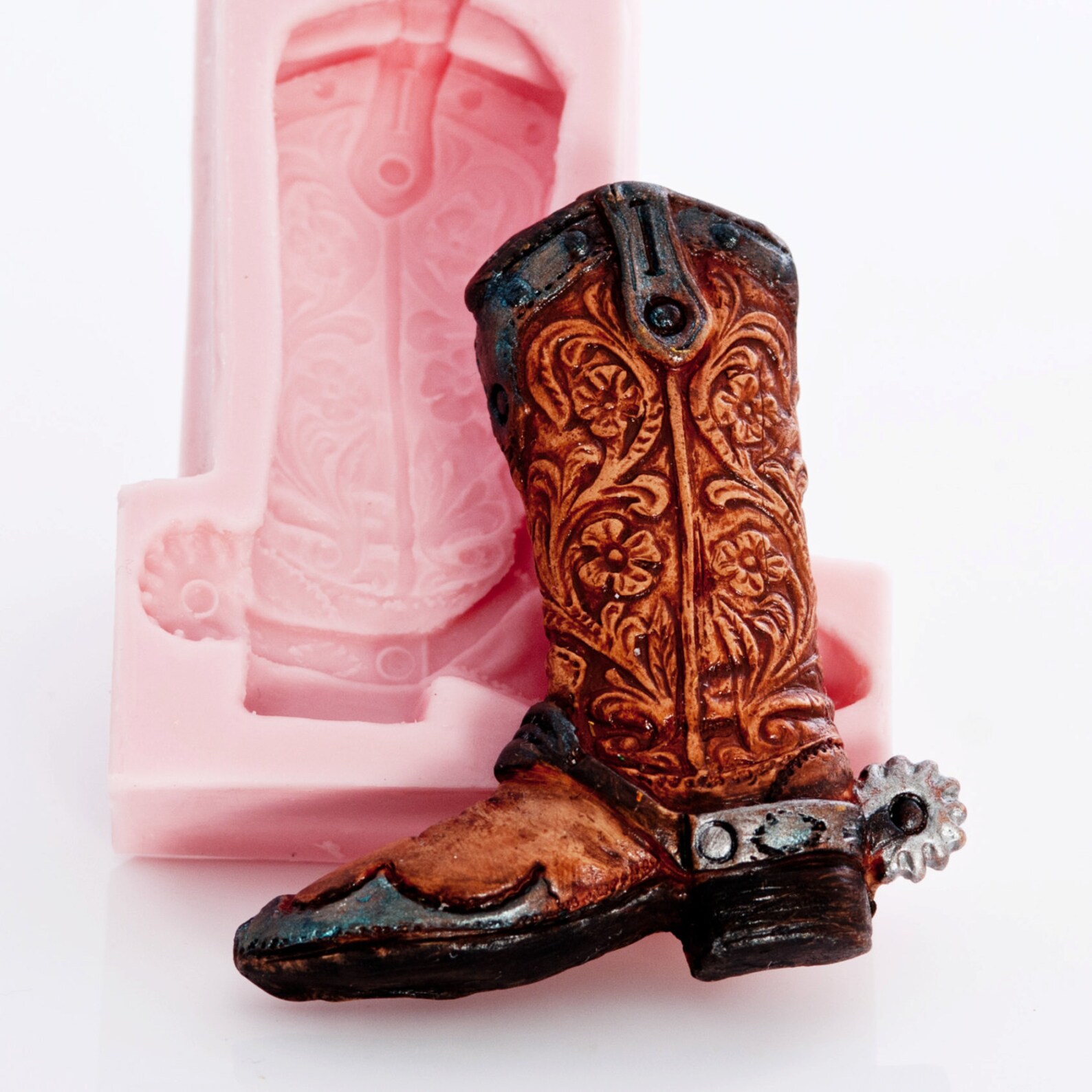 Cowboy Boot Silicone Mold - Fondant, Chocolate Mold - Soap Mold ...