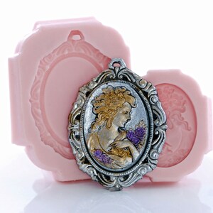Silicone Molds Victorian Lady Cameo and Cameo Mount Mold Set Jewelry ...