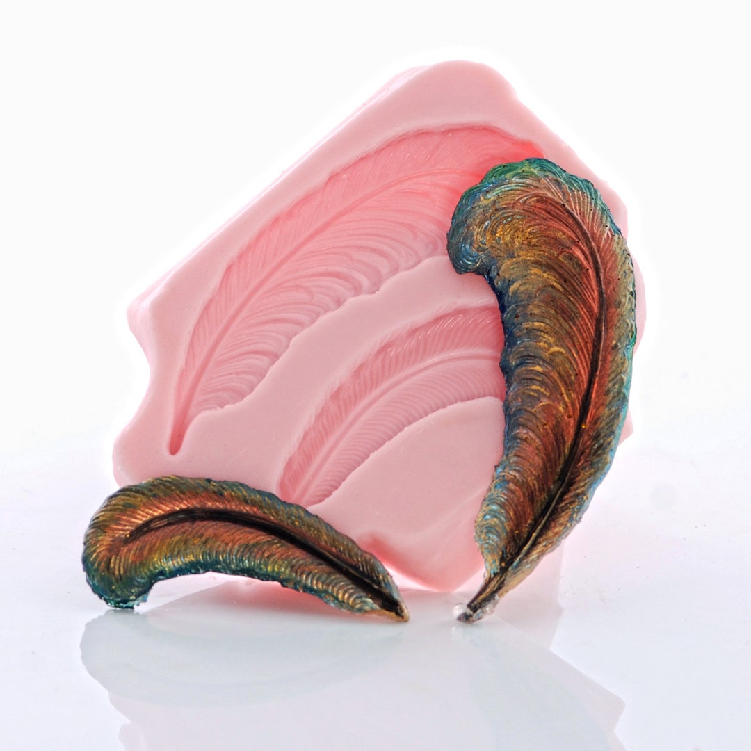 Silicone Mold Feather Mould Creates Two Feather Plumes Food Safe Mold ...