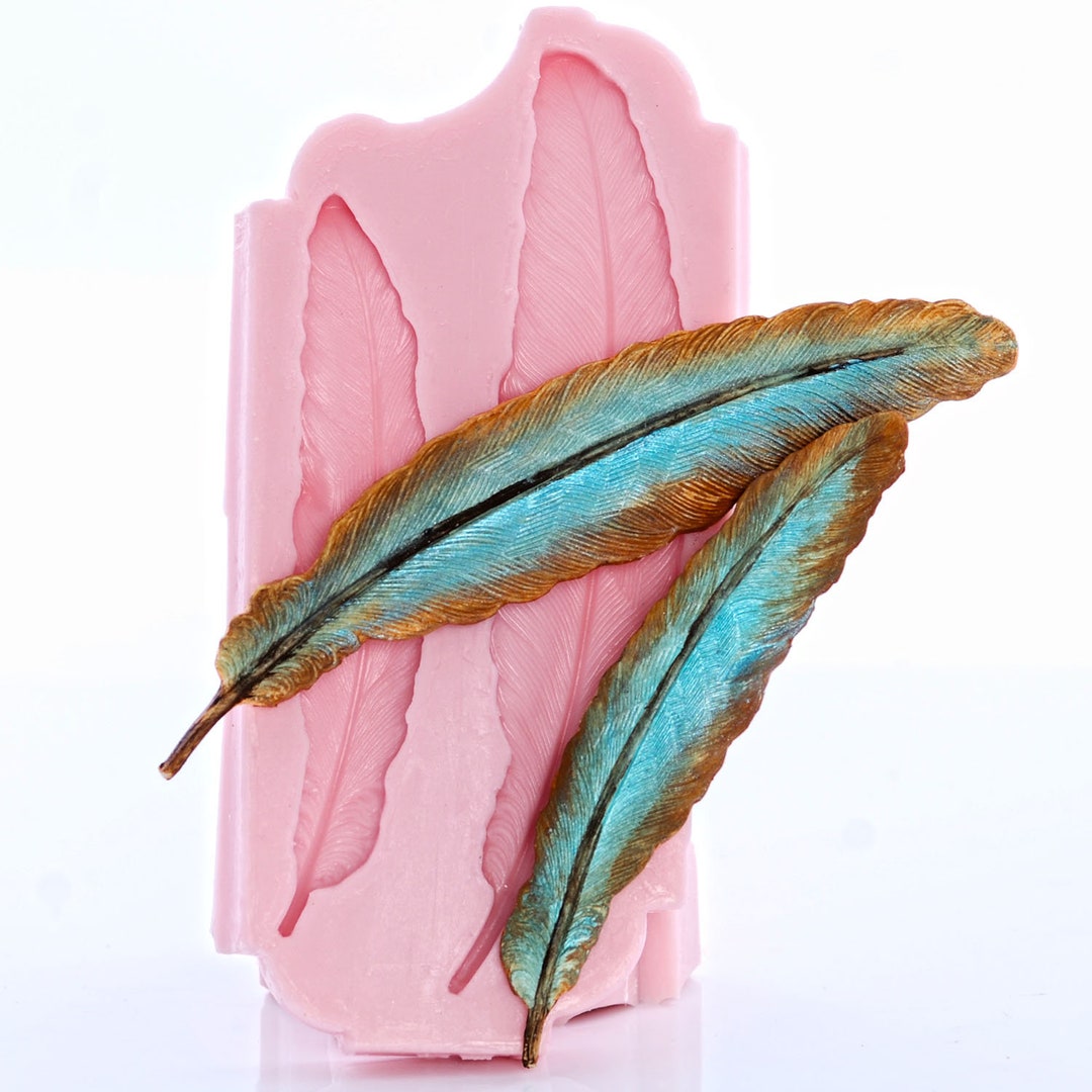 Feather Mold (IMPERFECT/SLIGHT DEFECT) Flexible Silicone Mold- Fondant ...