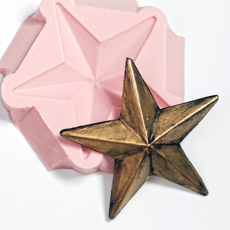 Big Lone Star Silicone Mold Mould Creates Star 97mm in Diameter Soap ...