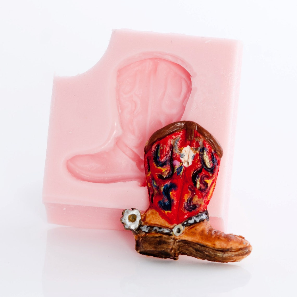 Cowboy Boot Silicone Mold for Polymer Clay, Resin, Soap, Wax, Plaster ...