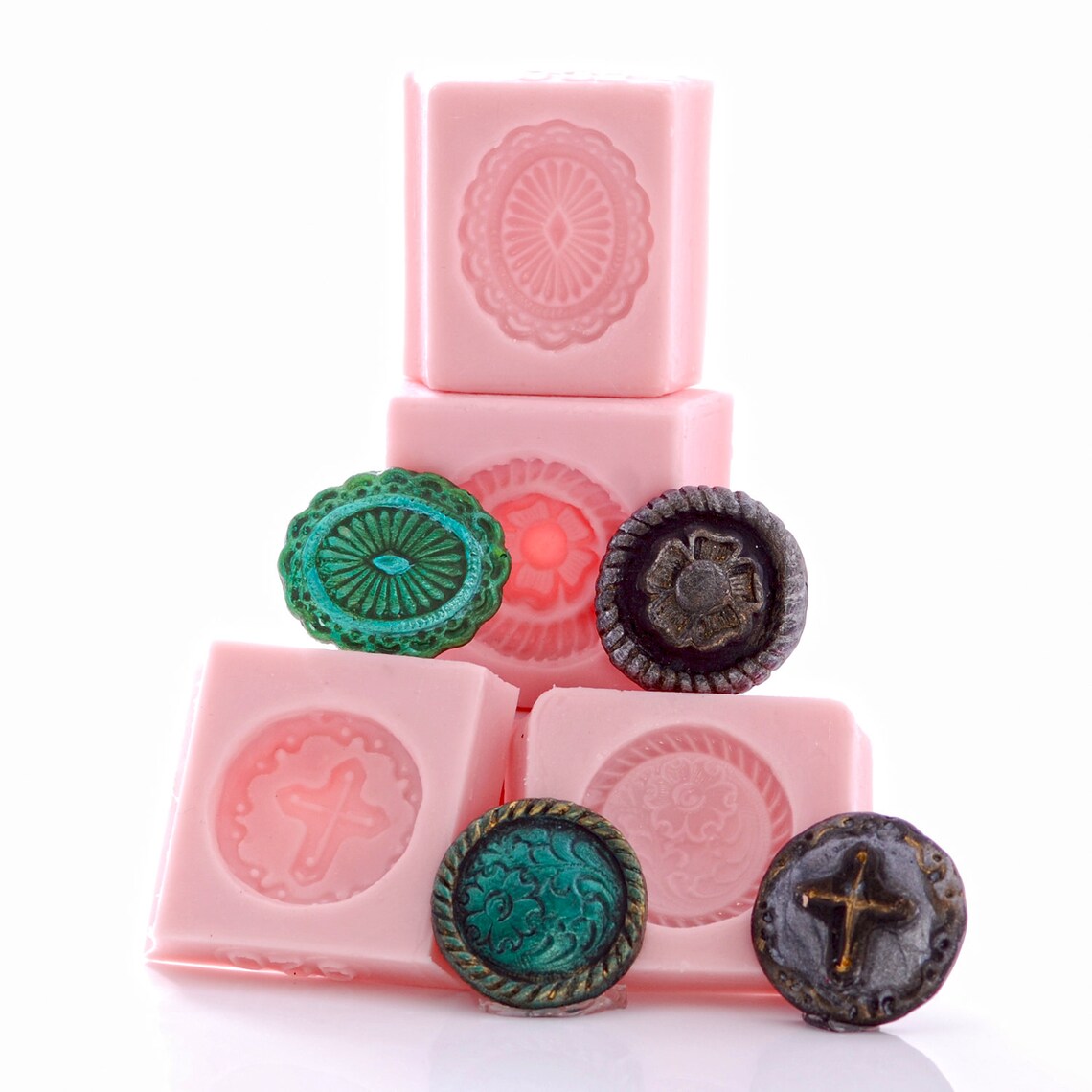Concho Western Silicone Mould Mold Set 4 Flexible Food Safe Craft Molds ...