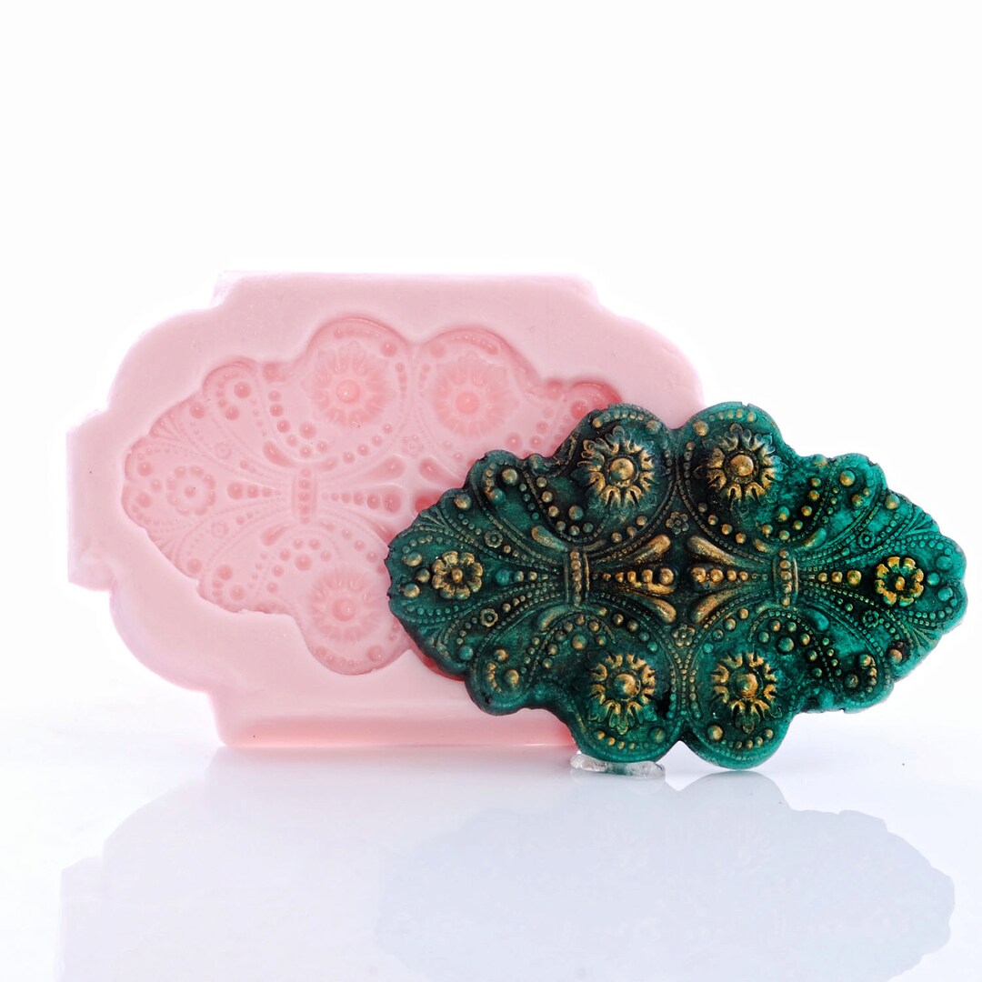Floral Scroll Work Silicone Mold- Cake Decorating Mold Fondant Gum ...