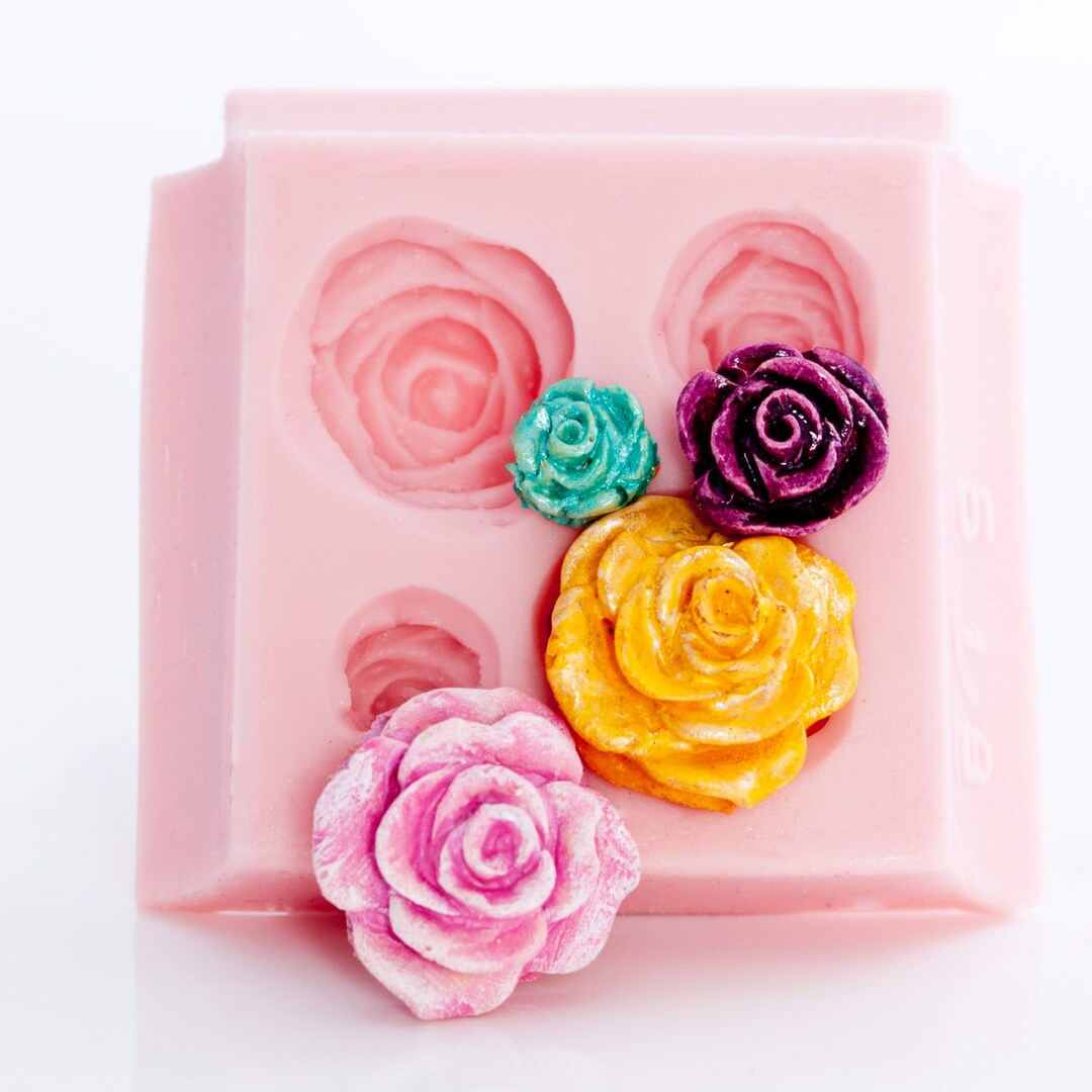 Rose Flexible Silicone Mold Makes Four Beautiful Roses at One Time ...