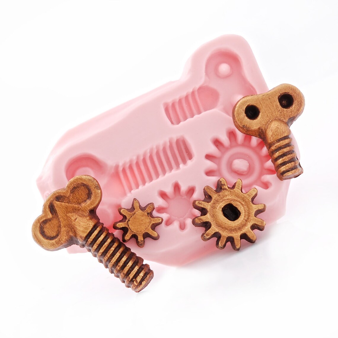 Steampunk Gear Cog and Bolt Silicone Mold Easily Make 2 Gears and 2 ...