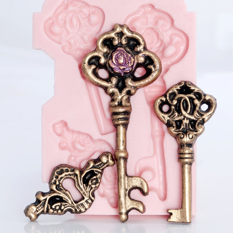 Mold Skeleton Key, Flexible Silicone Mould of Vintage Skeleton Keys ...