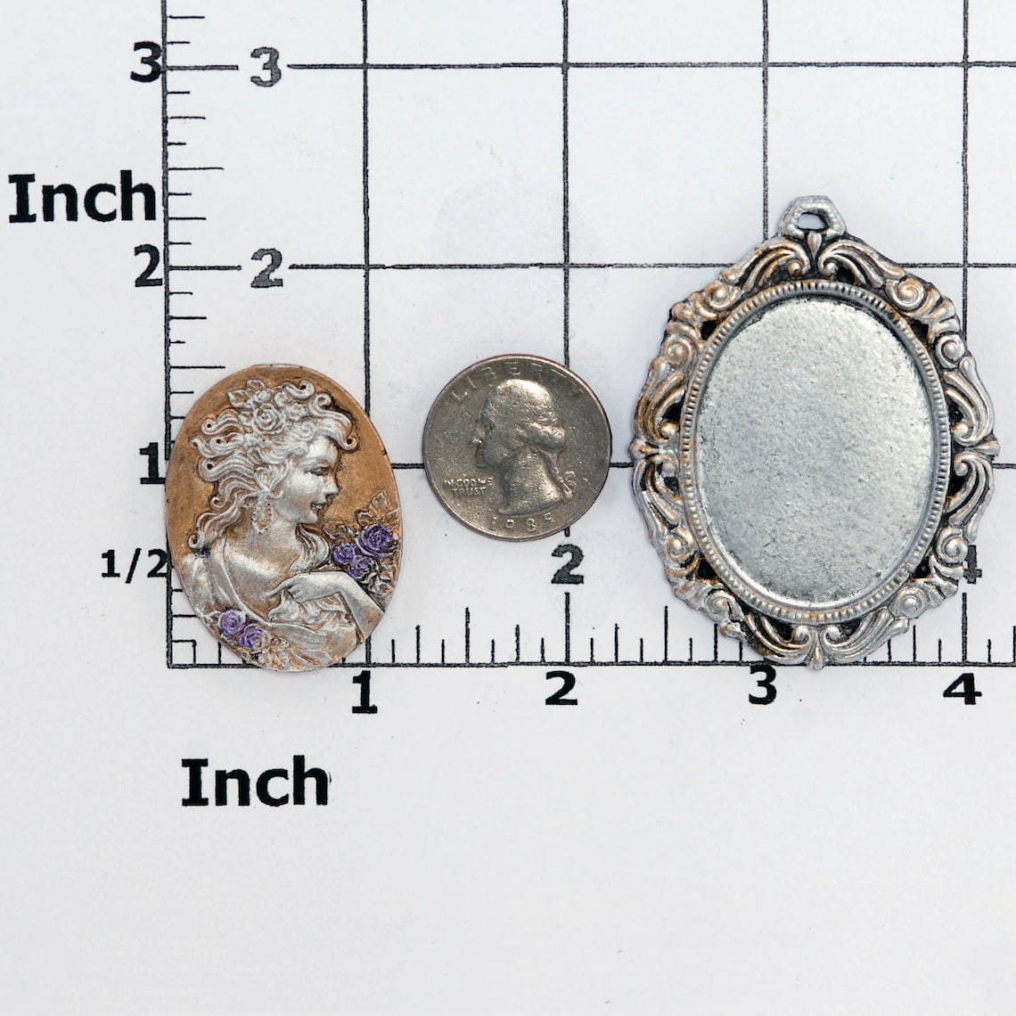 Silicone Molds Victorian Lady Cameo and Cameo Mount Mold Set Jewelry ...