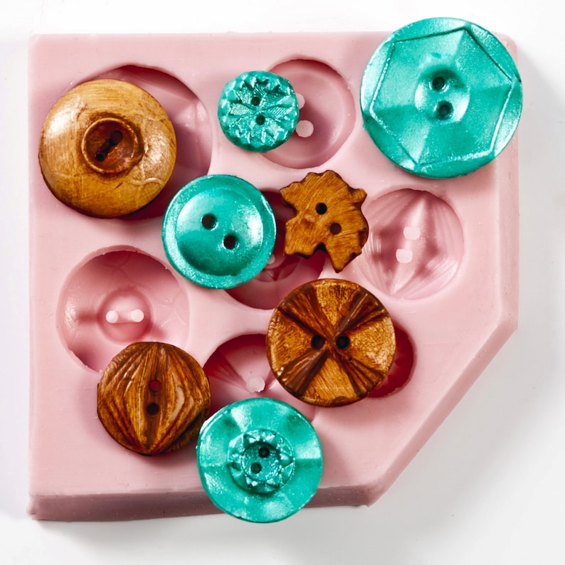 Vintage Button Mold Makes 8 Buttons resin button mold | Etsy