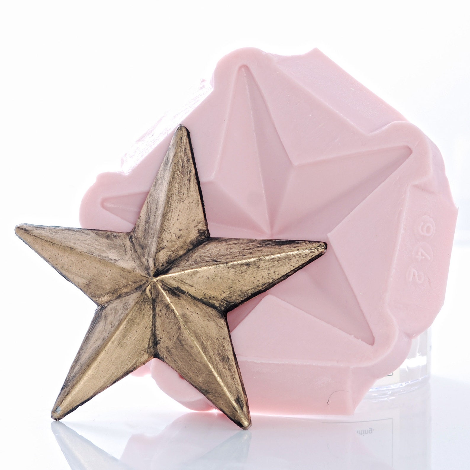 Big Lone Star Silicone Mold Mould Creates Star 97mm in Diameter Soap ...