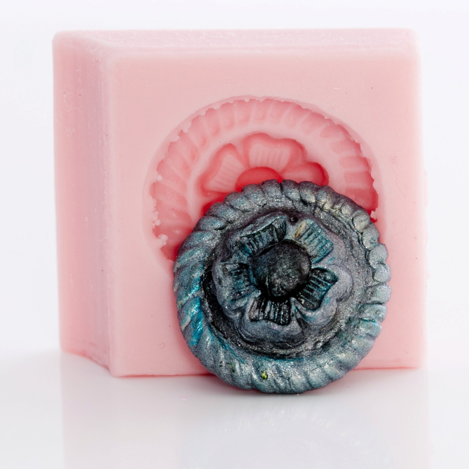 Floral Button Mold Poly Clays Resin Resin Clay Pmc Wax - Etsy