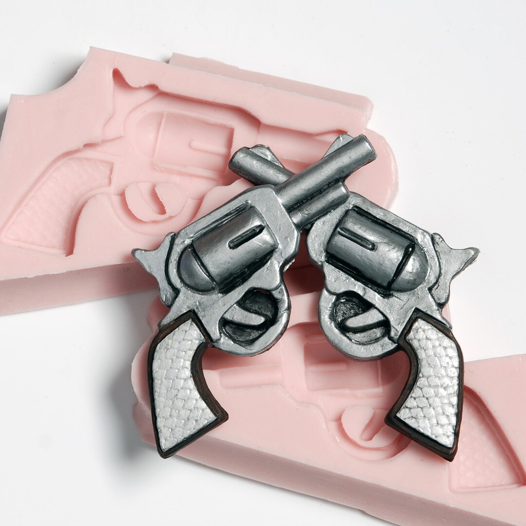 Crossed Pistol Silicone Mold Set - 3D Pistol Molds - Fondant or ...