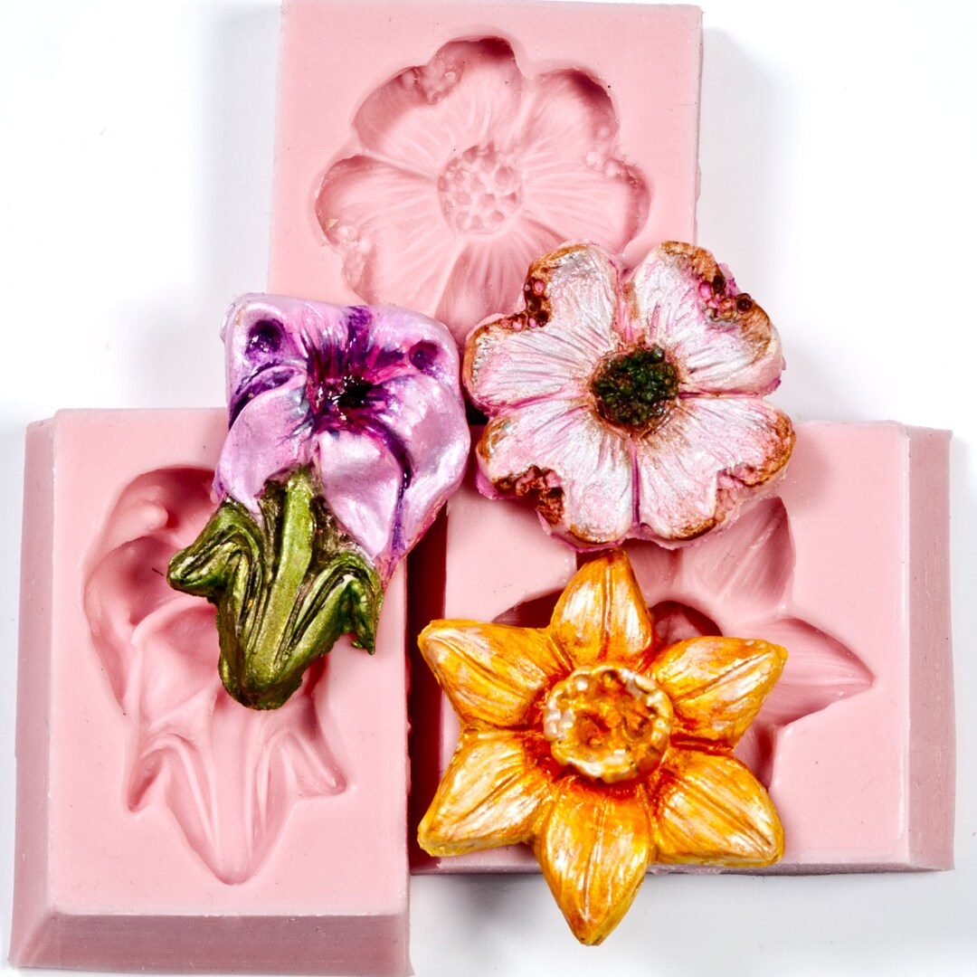 Mold Set Daffodill, Dogwood and Lily Silicone Mold for Jewelry, Crafts ...