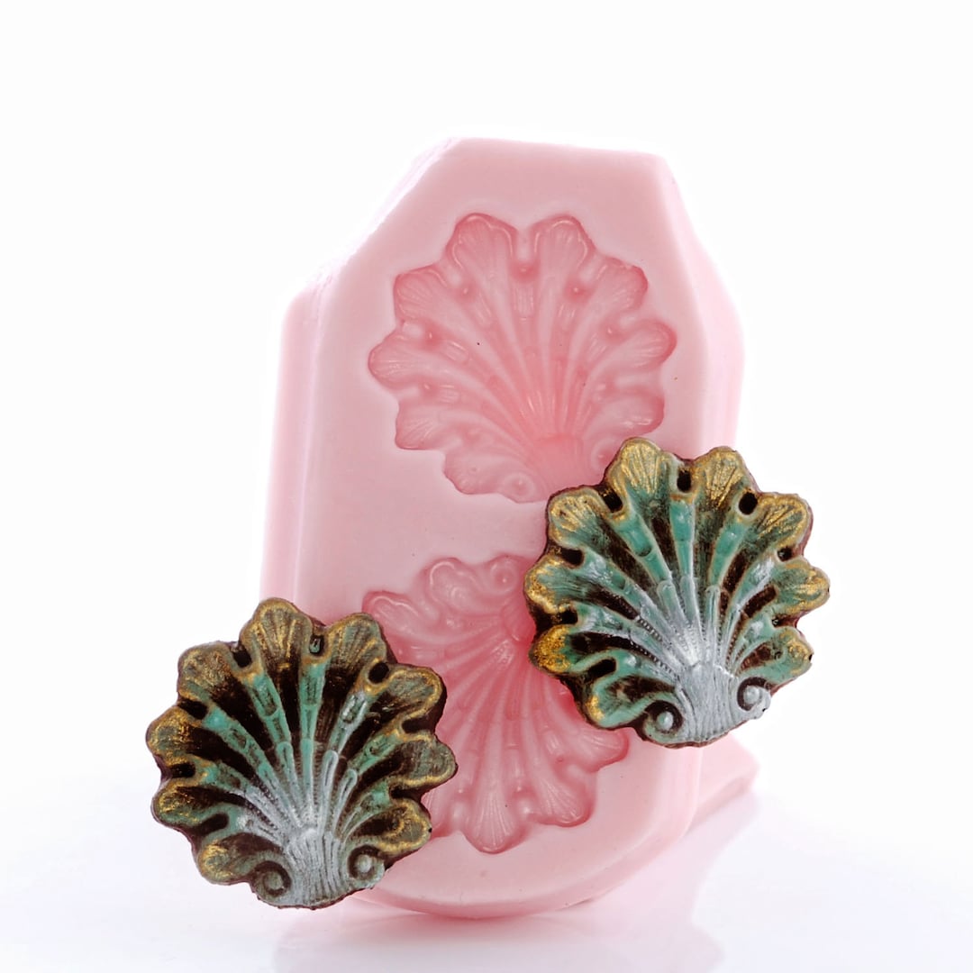 Shell Medallion Silicone Mold Fondant Chocolate Cream Cheese Mint Candy ...