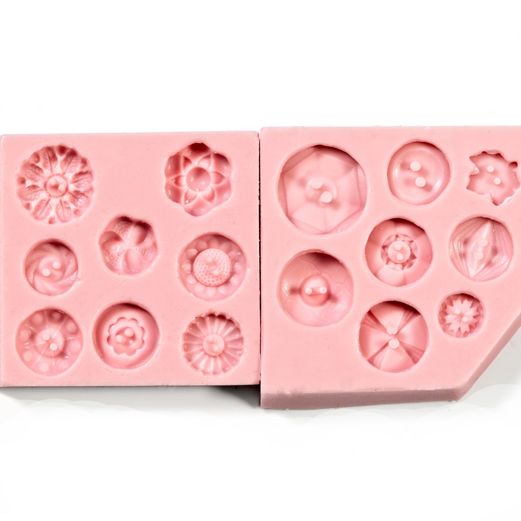 Button Mold Set of Two Silicone Molds (IMPERFECT/SLIGHT DEFECT) Candy ...