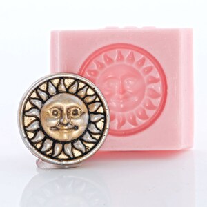 Silicone Mold - Smiling Sun Mold - Sunshine Mold- Sun Face Button Mold ...