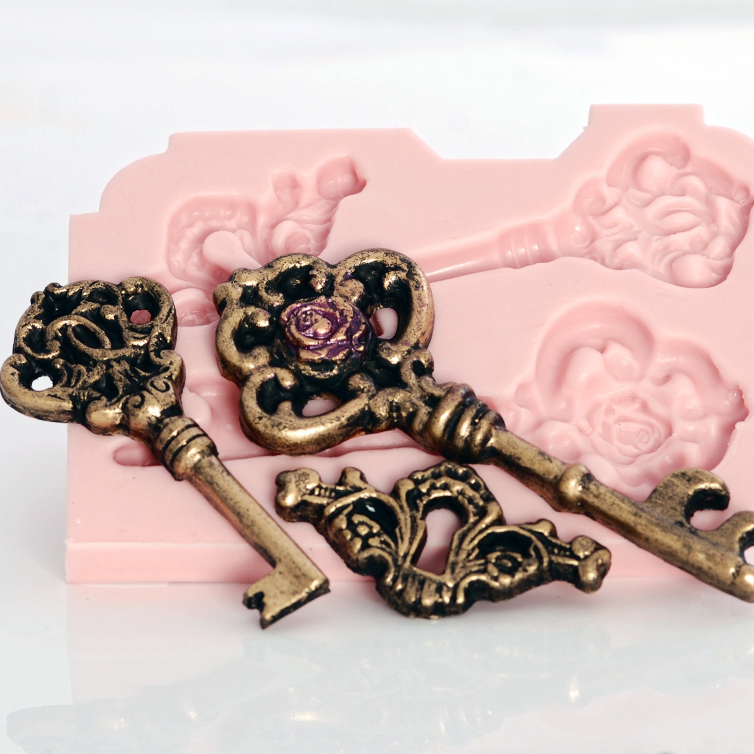 Mold Skeleton Key, Flexible Silicone Mould of Vintage Skeleton Keys ...