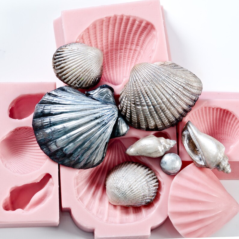 Sea Shell Mold Set Four Silicone Molds Fondant Sea Shell - Etsy