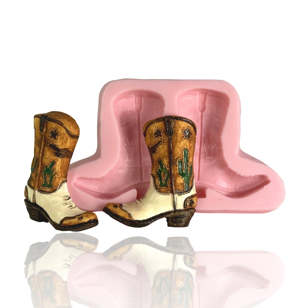 Cowboy Boots Silicone Mold Food Safe Fondant Chocolate Candy Jewelry ...