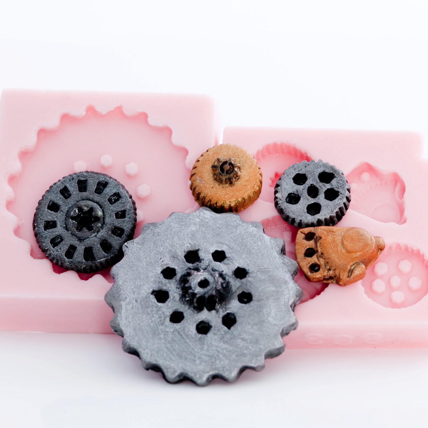 Gears Steampunk Mold Set Gothic Jewelry DIY Resin Clay Moulds ...