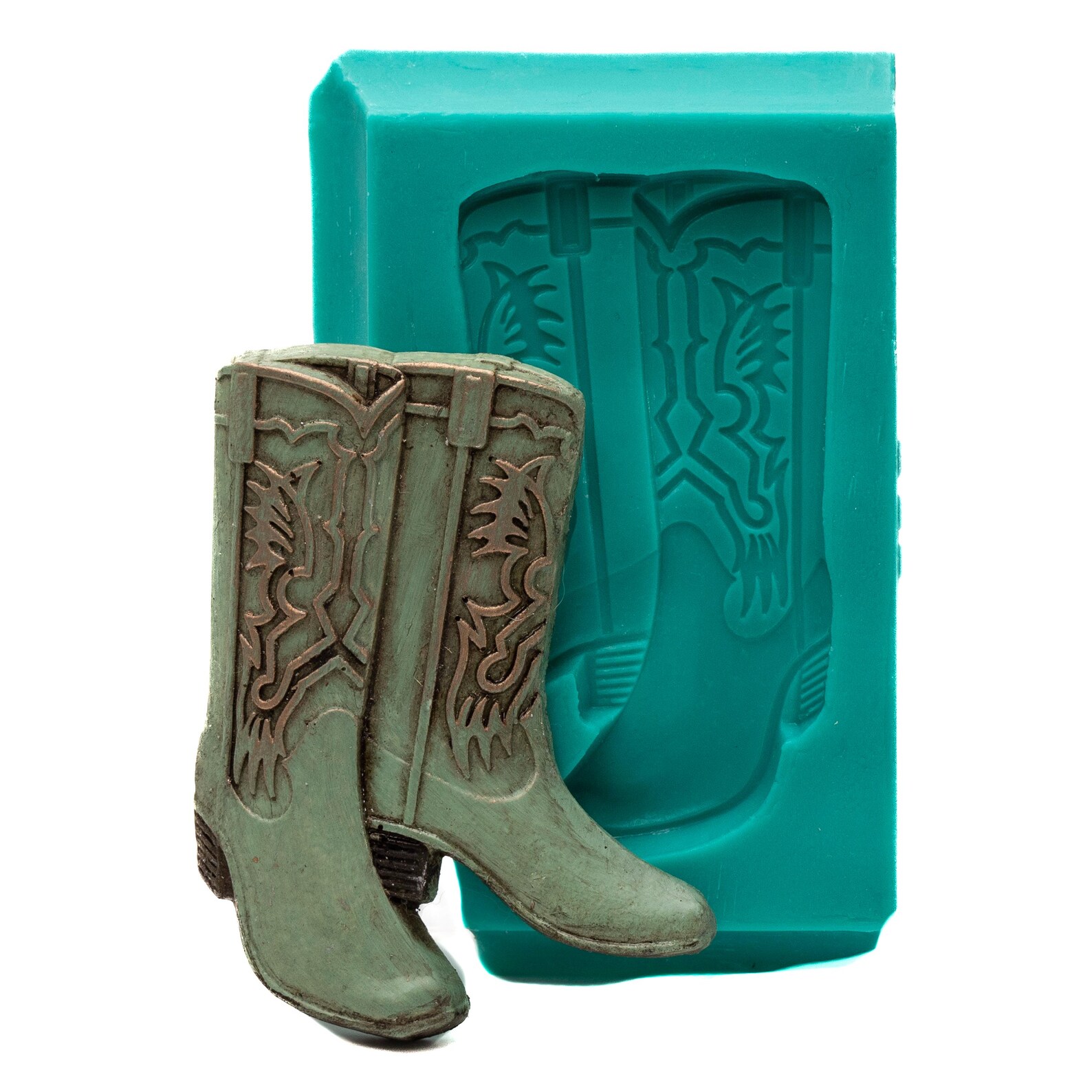 Silicone Mold - Cowboy Boot Flexible Silicone Mould - Fondant Mold ...