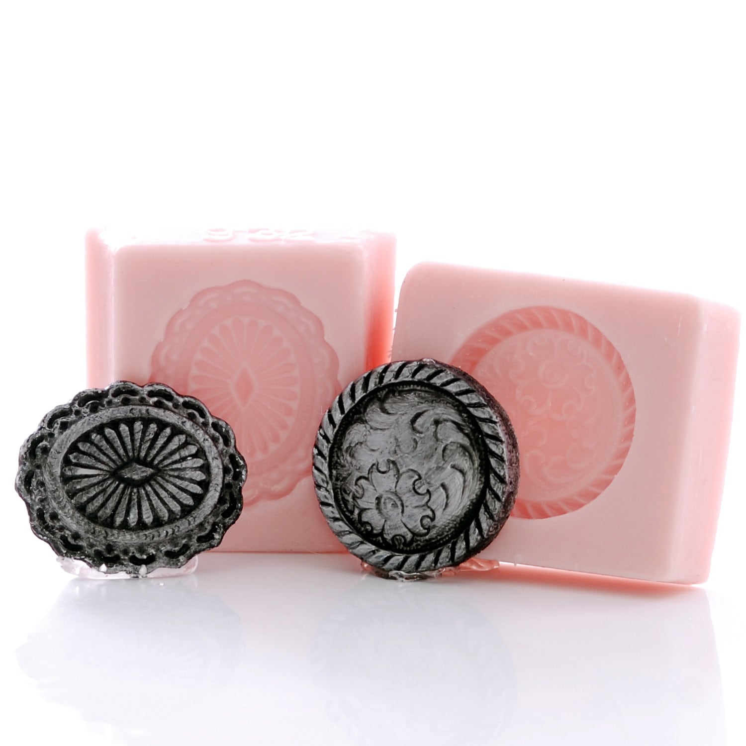 Flexible Silicone Western Concho Moulds Molds Cake Deocrating Jewelry ...