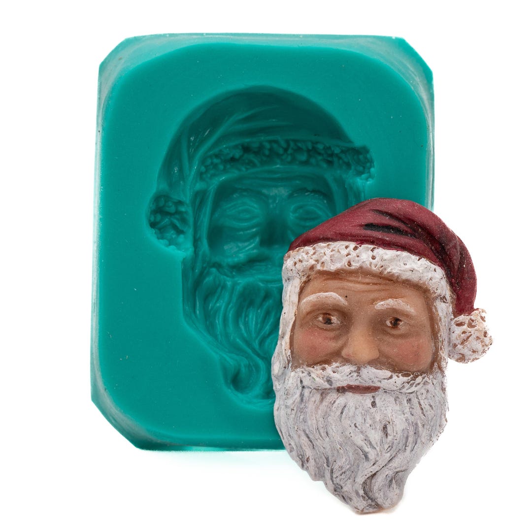 Santa Silicone Mold Food Safe Chocolate, Candy, Craft Mold Polymer Clay ...